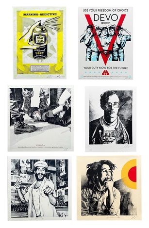 Shepard Fairey Screen-prints collection of 60 works by Shepard Fairey ...