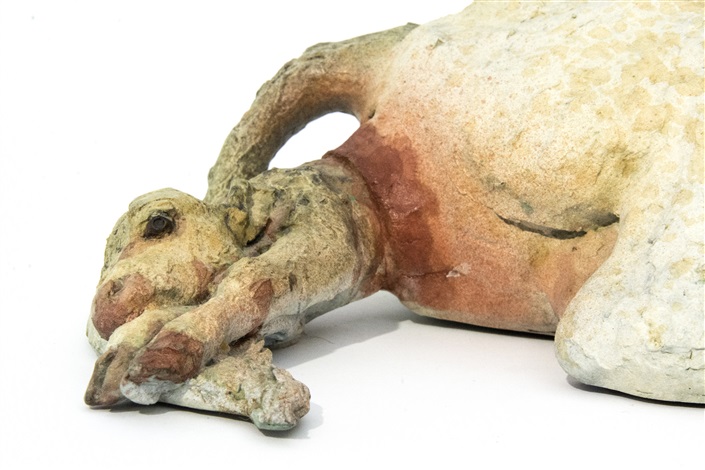 Teevos Mom Birthing II - detailed, cow, calf, animal, bronze, sculpture ...