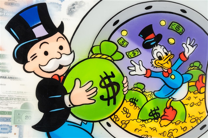 Richie and Monopoly Outside Scrooges Vault by Alec Monopoly on artnet
