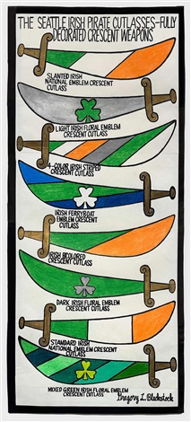 THE SEATTLE IRISH PIRATE CUTLASSES - FULLY DECORATED CRESCENT WEAPONS ...