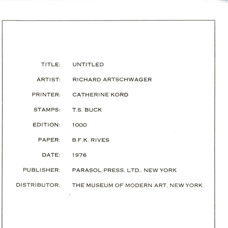 Interior 2 from Rubber Stamp Portfolio by Richard Artschwager on artnet