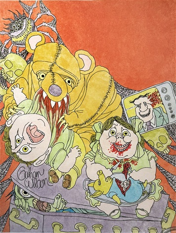 Grotesque Monsters, Demons Eating Human Flesh by Gahan Wilson on artnet