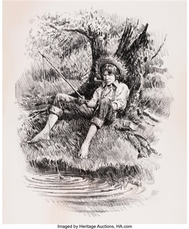 Huckleberry Finn, interior illustrations two works by Barnett Plotkin on artnet