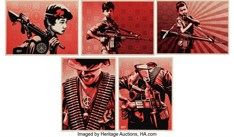 Duality of Humanity 1, 2, 3, 4, 5 five works by Shepard Fairey on artnet