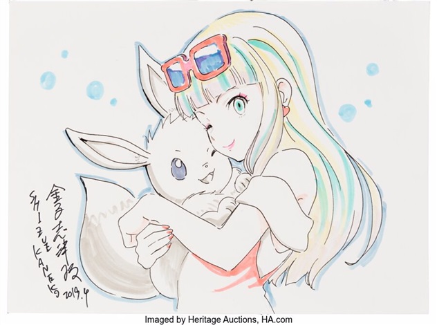 Shizue Kaneko - Pokemon Risa and Eevee Illustration Original Art 2019 ...