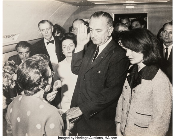 Lyndon B. Johnson being Sworn in on Air Force One, November 22 by Cecil ...
