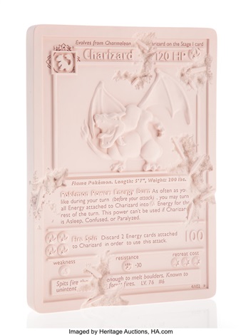 Crystalized Charizard Card Pink by Daniel Arsham on artnet