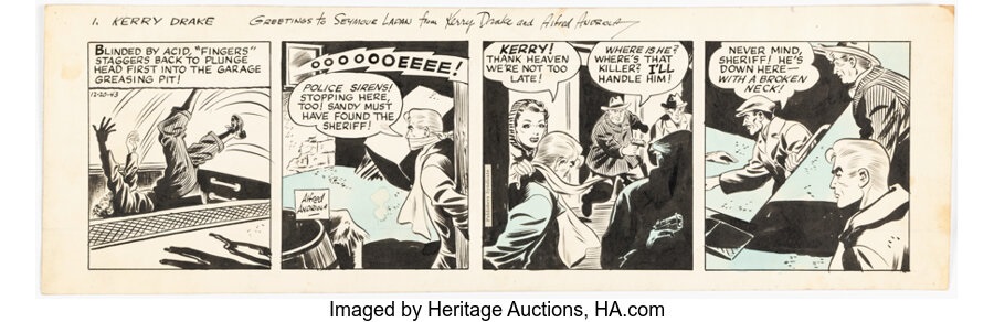 Alfred Andriola Kerry Drake Daily Comic Strip Original Art dated 12-20 ...