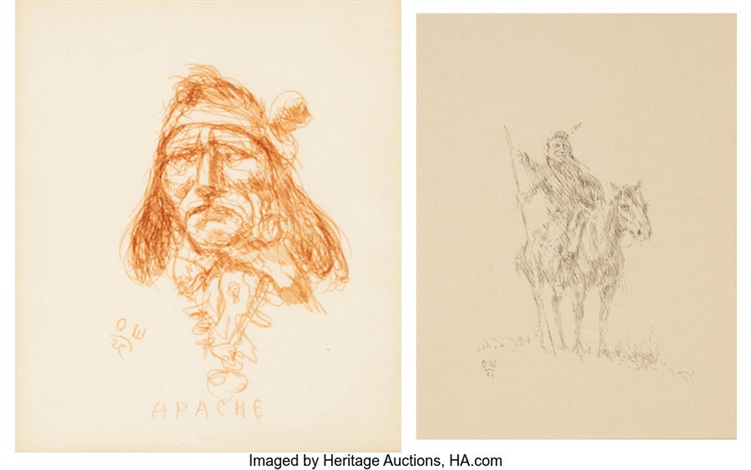 Apache Indian Portraits pair by Olaf Wieghorst on artnet
