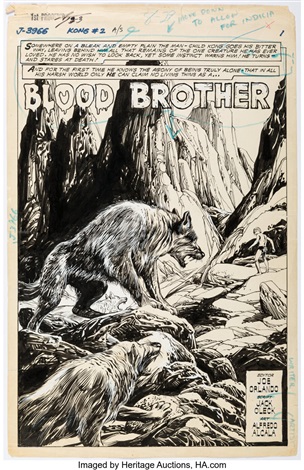 Alfredo Alcala Kong the Untamed 2 Splash Page 1 Original Art DC Comics ...