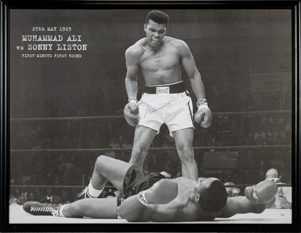 1965 Muhammad Ali Signed Massive Photograph of Liston II Knockout by ...