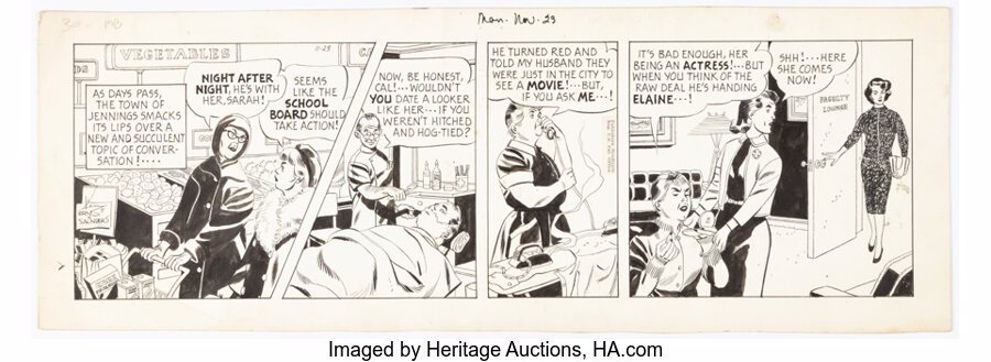 Ken Ernst Mary Worth Daily Comic Strip Original Art dated 11-23-59 ...