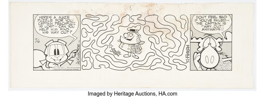 Al Kilgore Bullwinkle Daily Comic Strip Original Art dated 7-6-65 Bell ...