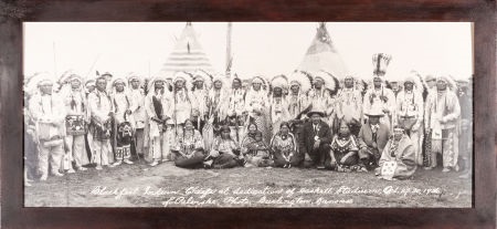 Blackfeet Indian Chiefs at dedication of Haskell Stadium, Oct. 27-30 by ...