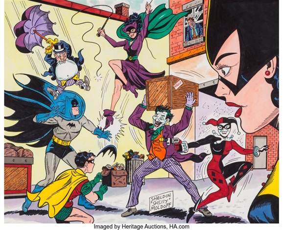 Sheldon Shelly Moldoff - Batman Family Illustration Original Art DC, c ...