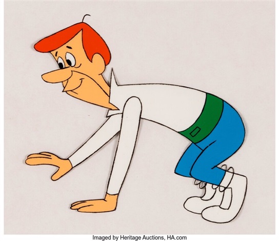 The Jetsons George Jetson Production Cel and Background Hanna-Barbera ...