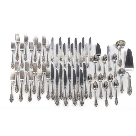 52 STERLING WALLACE GRAND BAROQUE FLATWARE by R. Wallace & Sons (Co ...
