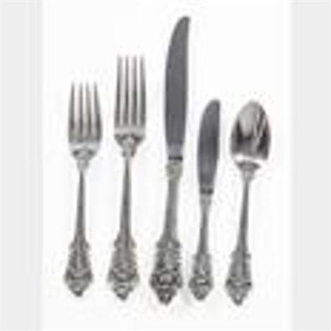 52 STERLING WALLACE GRAND BAROQUE FLATWARE by R. Wallace & Sons (Co ...