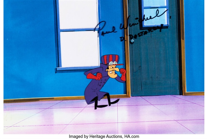 Dick Dastardly Production Cel Signed By Paul Winchell Hanna Barbera C
