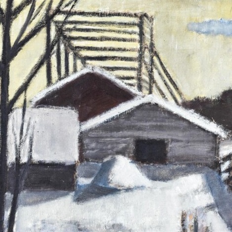 Sunset over the cottage hill. by Berta Hansson on artnet