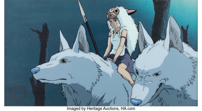 Princess Mononoke San and Her Brother Wolves Limited Edition Sericel ...