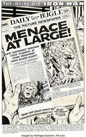 George Tuska and John Verpoorten Iron Man 46 Title Page 1 Original Art ...