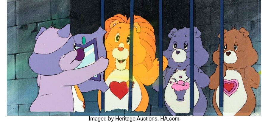 The Care Bears Family Pan Production Cel 5B, Key Master Background DIC ...
