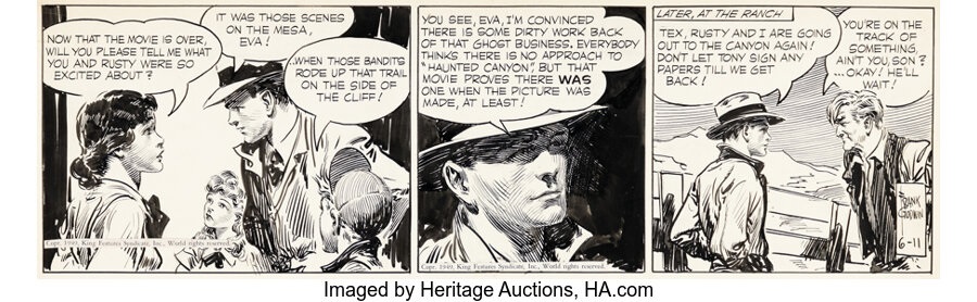 Frank Godwin Rusty Riley Daily Comic Strip Original Art dated 6-11-49 ...