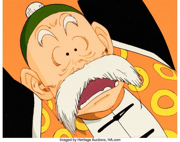 Dragon Ball Grandpa Gohan Production Cel A5 with Matching Douga Toei ...