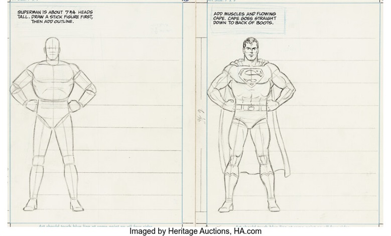 Curt Swan How To Draw Super Heroes Page 4-5 Superman Illustration ...