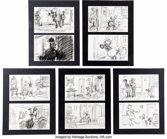 Oliver and Company Georgette Storyboards Lot de 10 Walt Disney, 1988 ...