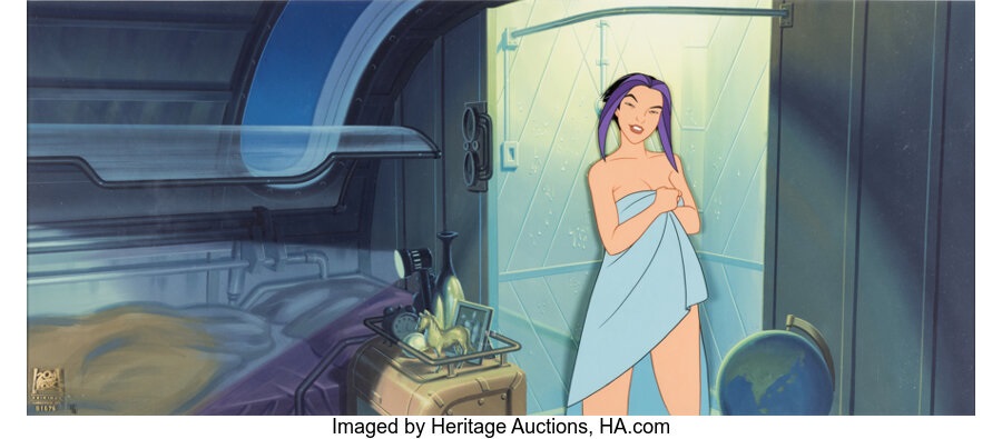Titan A.E. Akima Production Cel and Painted Background Animation Art Set-Up Don Bluth StudiosFox ...