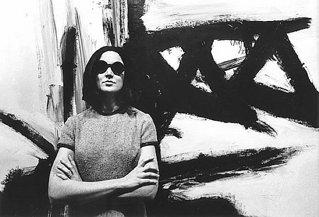 Virginia Dwan in her gallery during a Franz Kline exhibitiion, Westwood ...