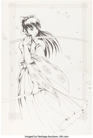 Brian Valeza - Sakura Shinguji Illustration Original Art c. 2000s by ...