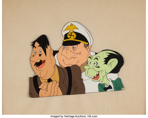 Plane Daffy Bugs Hitler, Göring and Goebbels Production Cel Setup ...