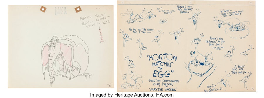 Horton Hatches the Egg Horton Animation Drawing and Mayzie Model Sheet ...