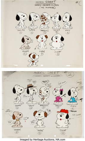 Peanuts Snoopys Reunion Color Model Cels Group of 2 Bill Melendez, 1991 ...