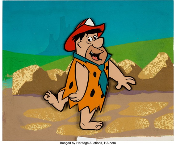 The Flintstones Fireman Fred Production Cel and Painted BackgroundHanna ...