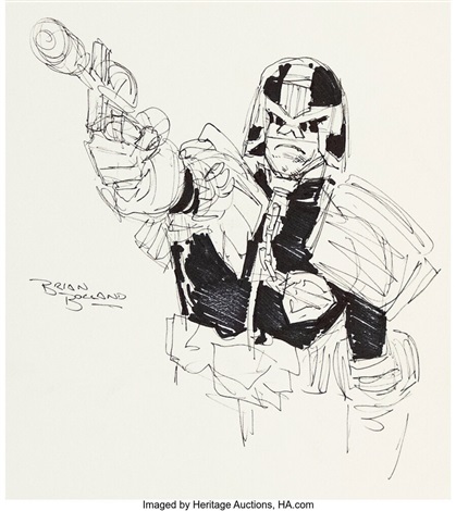 Brian Bolland Judge Dredd Illustration Original Art Undated by Brian ...