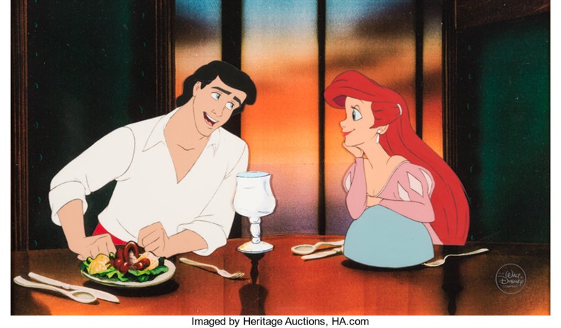 The Little Mermaid Ariel and Prince Eric Production Cel Walt Disney ...