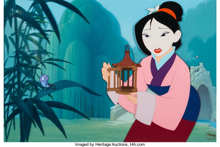 Mulan Shan Yu and Emperor Presentation Cel Setup and Hand-Painted ...