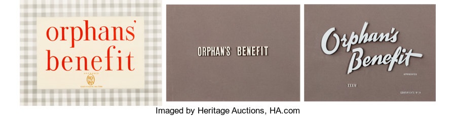 The Orphans Benefit Title Cards Group of 3 Walt Disney, 193441 ...