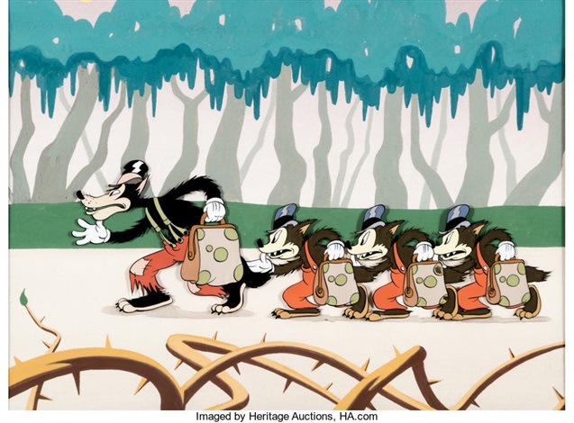 The Three Little Wolves the Big Bad Wolf and Sons Production Cel and ...