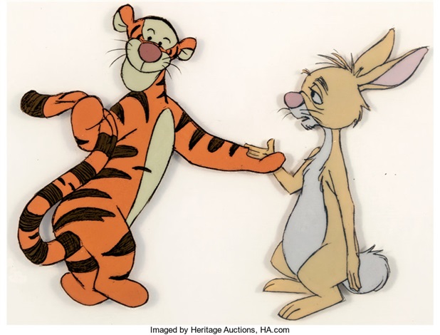 Winnie the Pooh and Tigger Too Tigger and Rabbit Production Cel Setup ...