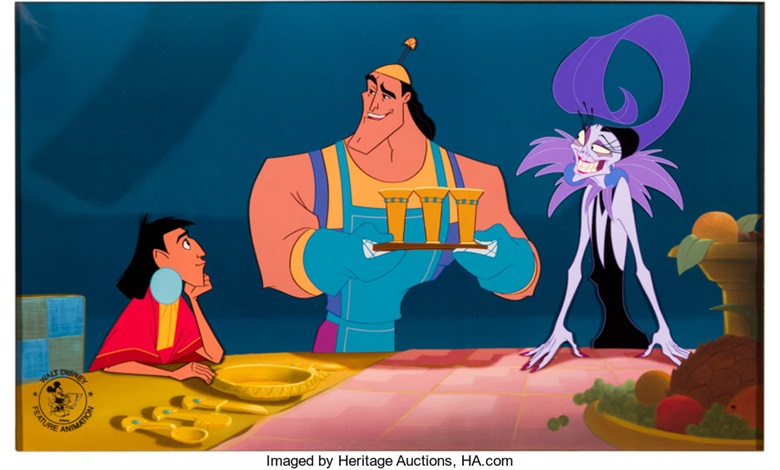 The Emperors New Groove Kuzco Kronk And Yzma Employee Only Presentation Cel 9129 Walt Disney