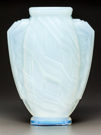 A Sabino Opalescent Glass Geometric Vase, Paris, France, circa 1935 by ...