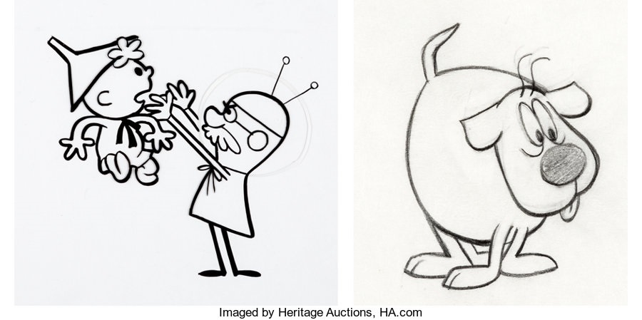 Tom Terrific Production Cel and Animation Drawing Group Terrytoons ...