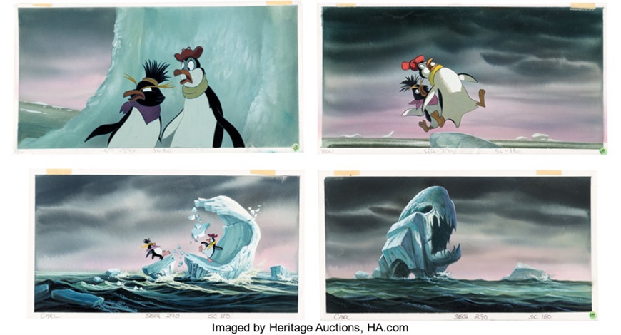 The Pebble and the Penguin Painted Storyboard Art Group of 8 Don Bluth ...