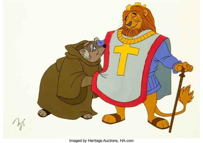 Robin Hood Friar Tuck and King Richard Production Cel Walt Disney, 1973 ...