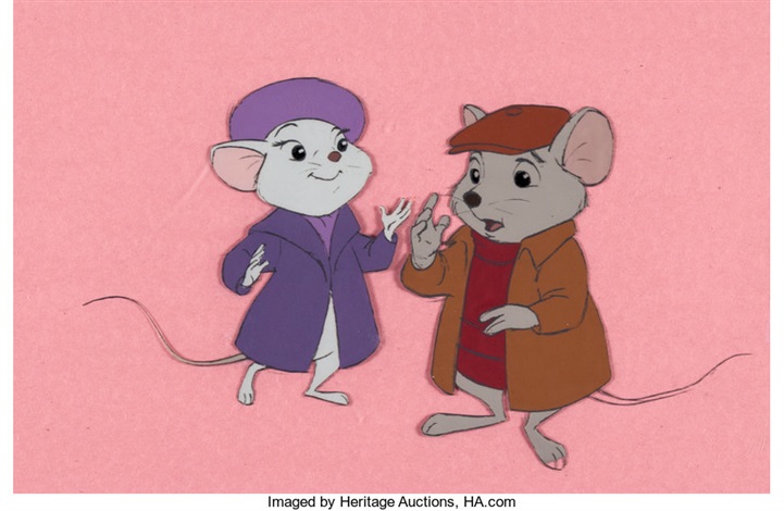 The Rescuers Bernard and Miss Bianca Color Model Cel Walt Disney, 1977 ...